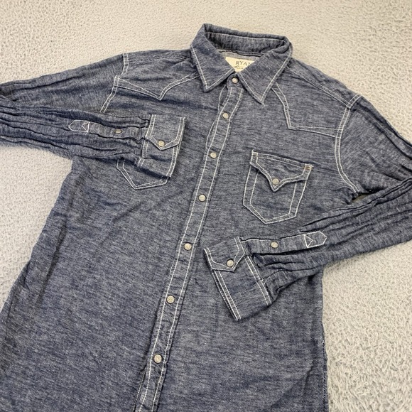 Ryan Michael | Shirts | Ryan Michael Chambray Shirt Mens Large Snap ...